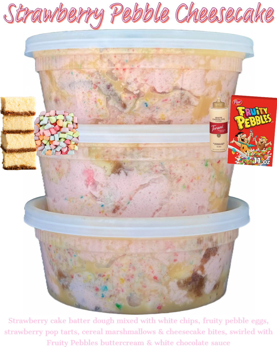 Strawberry Pebble Cheesecake | Life's A Baatch LLC